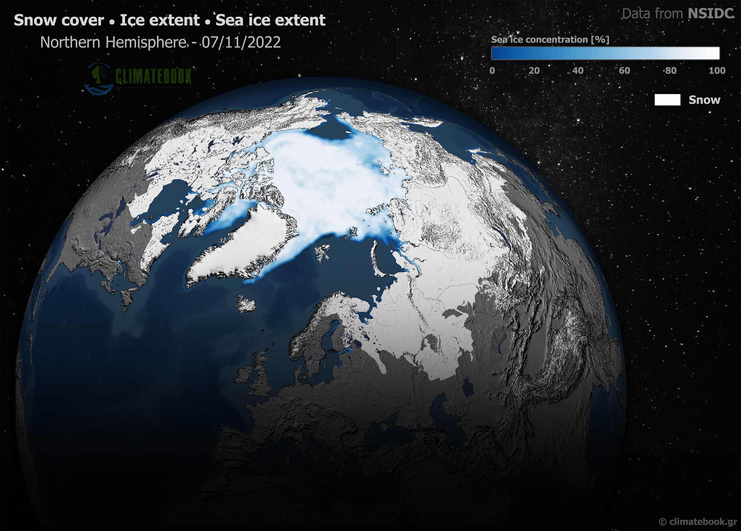 Η χιονοκάλυψη στο Βόρειο Ημισφαίριο και στην Ευρώπη στις αρχές Νοεμβρίου 2022 - climatebook