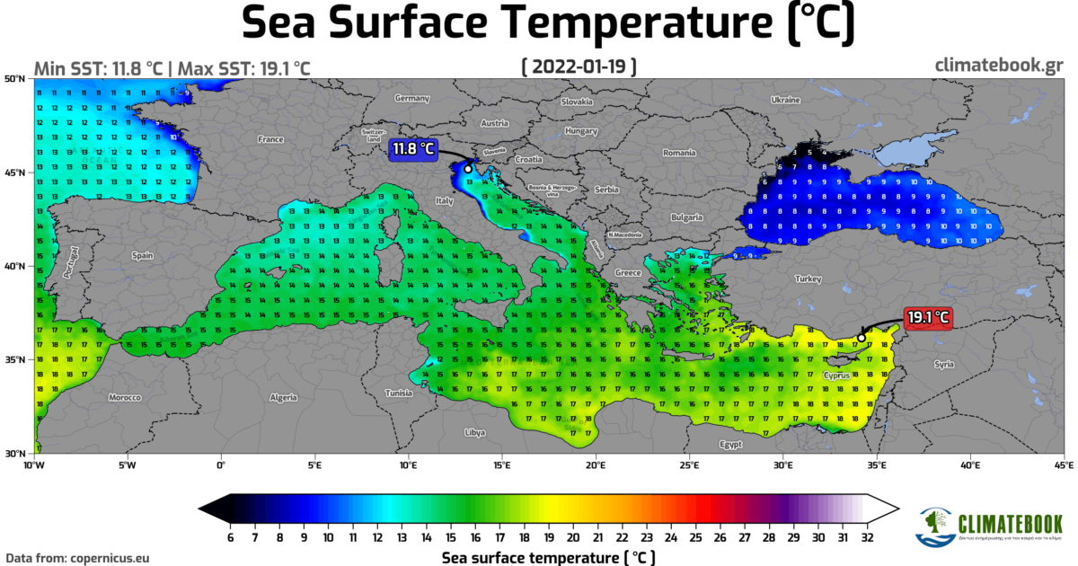 Η πορεία της θερμοκρασίας της θάλασσας στη Μεσόγειο - climatebook